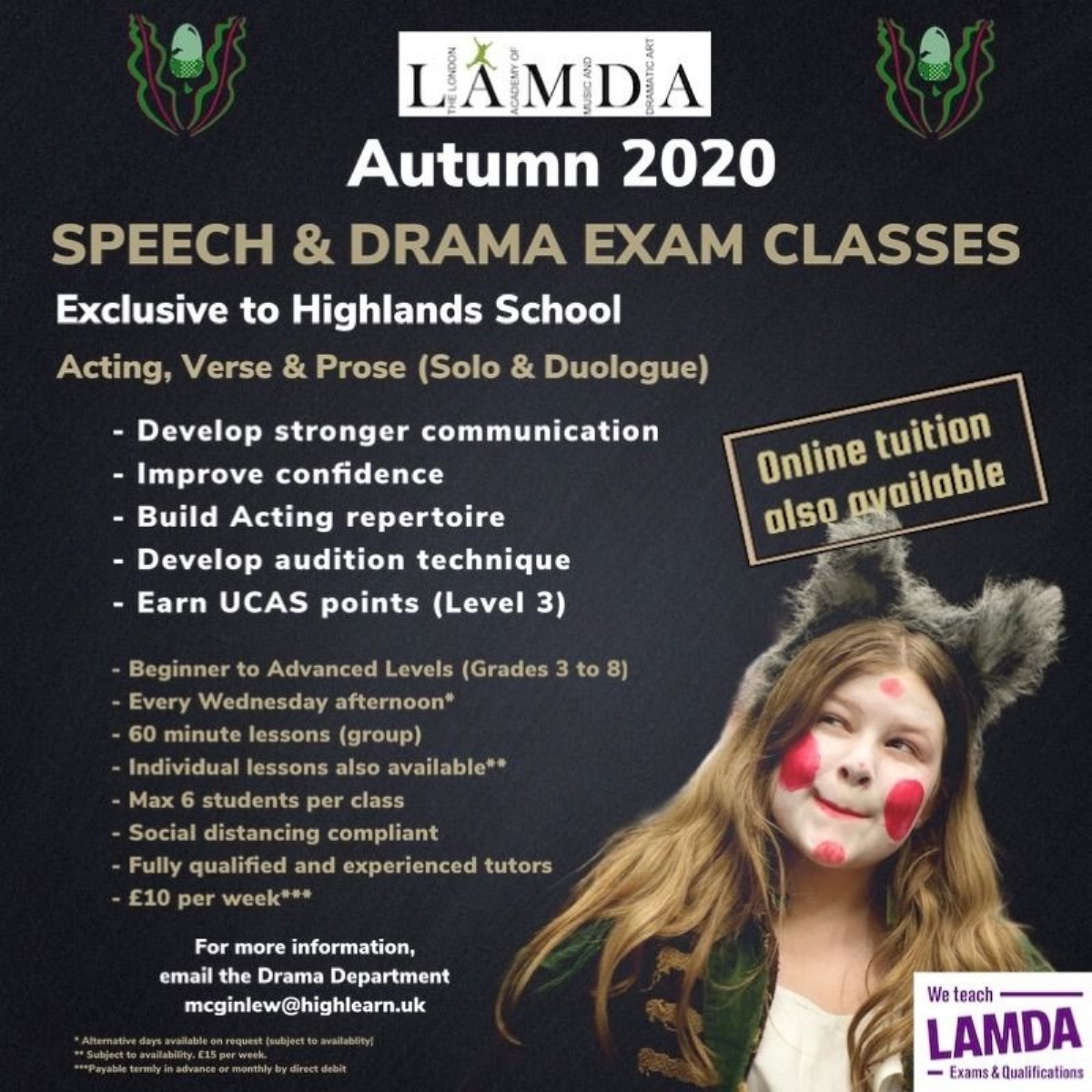 Highlands School - LAMDA Speech & Drama Tuition & Examinations
